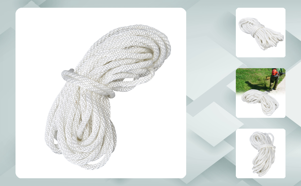 Amazon.co.jp: Walfront スターターロープ 10m ナイロン素材 快適な感触 リコイルスターターロープ 芝刈り機スターターロープ 屋外電動工具ストリング 耐久 芝刈り機 ...