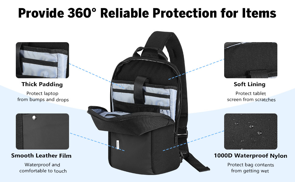 Amazon.com: MoKo Compact EDC Sling Bag for New 13-inch iPad Pro M4/Air M2, Minimalist Chest ...