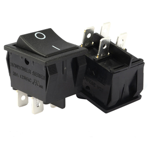 uxcell 4 Terminal 2 Position I/O Boat Wiring DPST Rocker Switch Black On Off Button AC 20A/125V ...