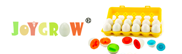 JoyGrow Matching Eggs Toddler Toys, 2.67x2 inch Eggs Color Matching Eggs Set Shape Recognition ...