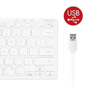 Amazon.com: Macally USB Wired Keyboard for Mac and Windows PC - Plug ...