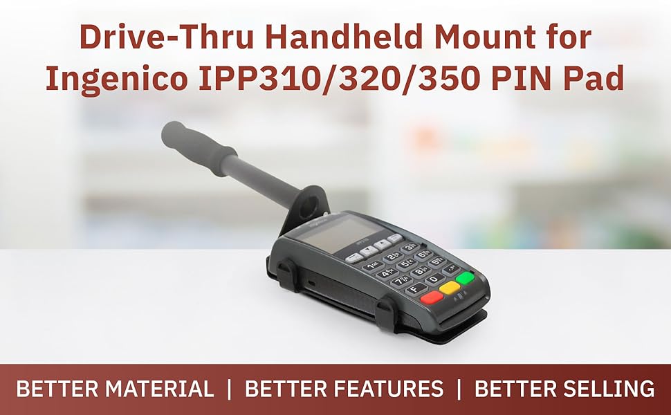 Amazon.com: DCCSTANDS Drive-Thru Handheld Mount for Ingenico IPP310/320/350 PIN Pad, Black ...