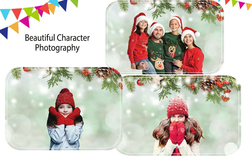 Amazon.com : Allenjoy Winter Bokeh Green Xmas Backdrop for Pictures ...