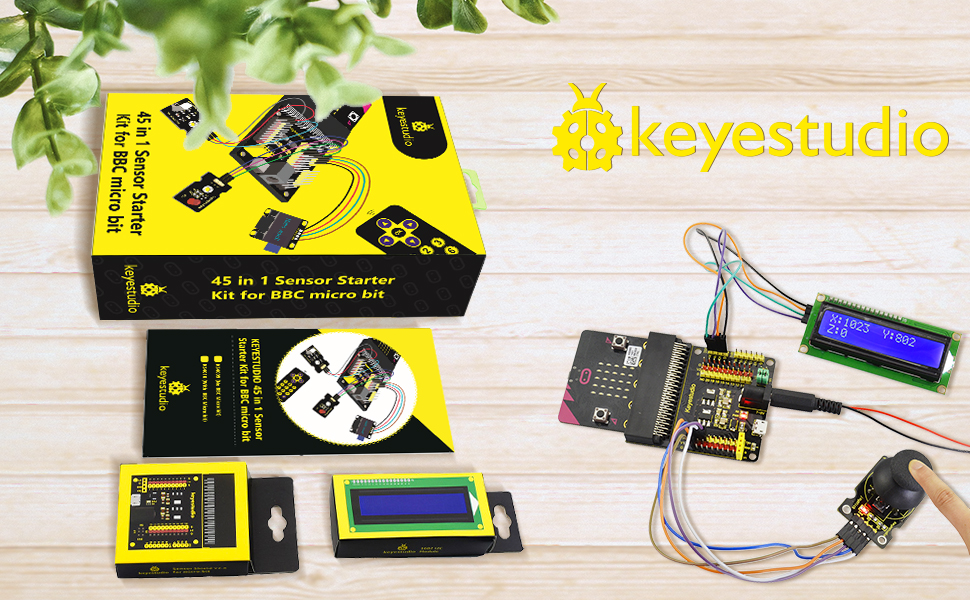 KEYESTUDIO BBC Micro:bit 45 in 1 Sensor Modules with Microbit V2 Board ...