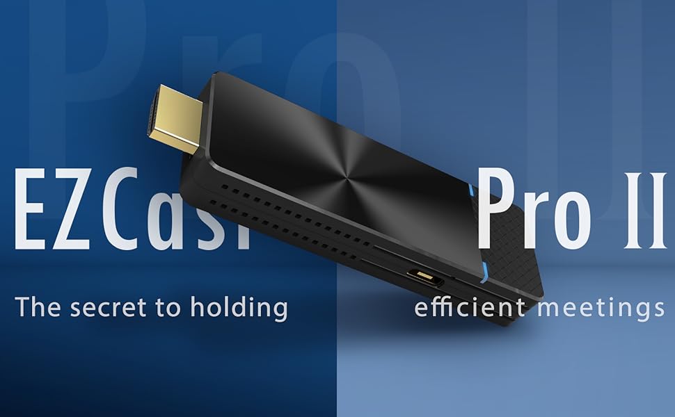 EZCast PRO II Dongle | 5G Wireless HDMI Extender and Receiver, Stream 4K Video, Supports Airplay ...