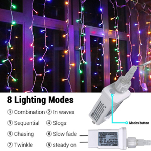 Lomotech Christmas Icicle Lights - 32Ft 8 Modes Waterproof Christmas ...