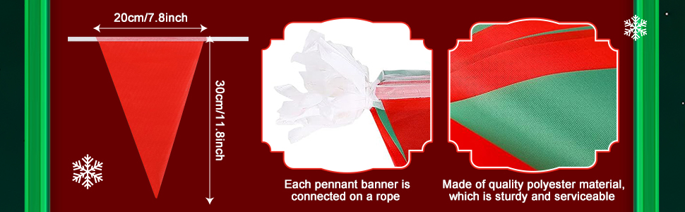 Amazon.com: 165 ft Christmas Pennant Banner for Outdoor Indoor ...
