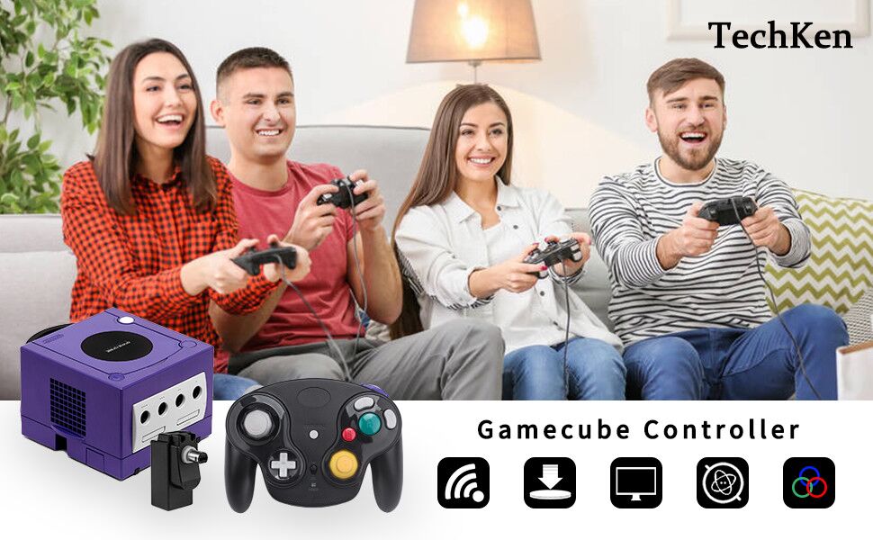 Contrôleur de GameCube Sans Fil,TechKen Manette de Gamecube Bluetooth 2 ...
