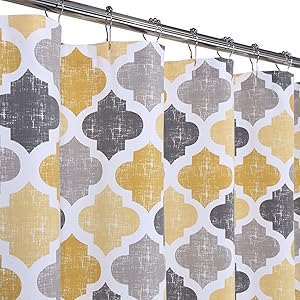 Amazon.com: CAROMIO Fabric Shower Curtain, Geometric Quatrefoil Patterned Modern Poly-Cotton ...