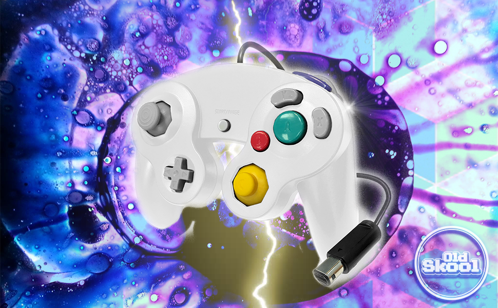 Amazon.com: Old Skool Controller Compatible with Gamecube/Wii - White ...