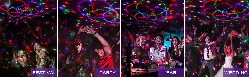 Lmaytech USB Mini Disco Ball Party Lights, DJ Stage Strobe Lights, Portable Led Car Atmosphere ...