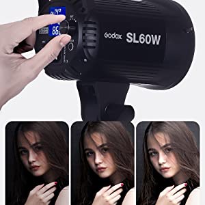 Godox SL60W Kit with Softbox (Special Design for SL-60W) 5600K Studio Continuous LED Video Light ...