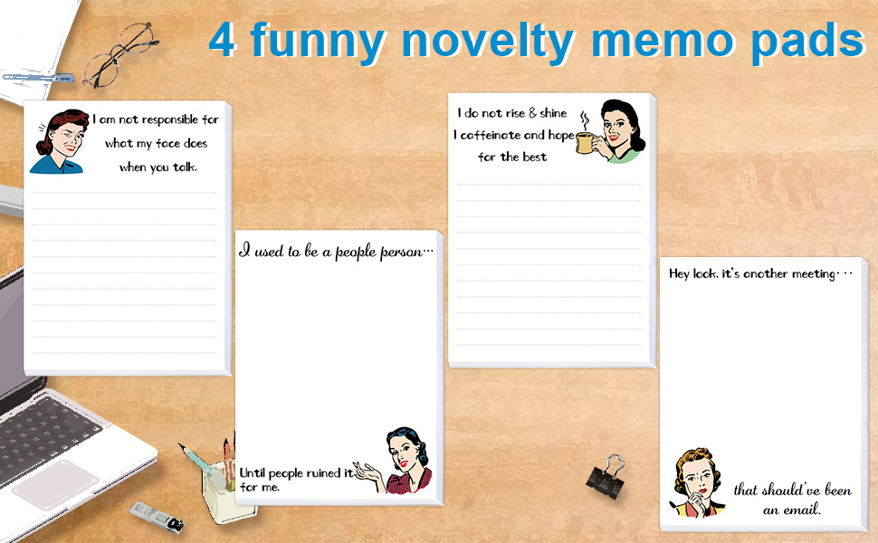 Fancy Land Funny Notepads for Women Novelty Memo Pads Office Gag Gifts ...