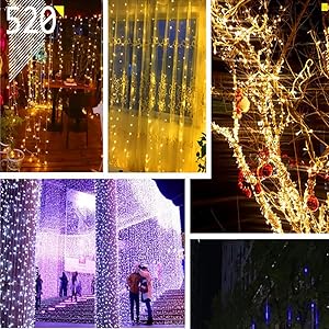 Fullbell 33ft Christmas LED Fairy Twinkle String Lights 100 LEDs with ...