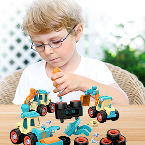 JoyGrow Take Apart Toys,4 pcs DIY Truck Car Toys Set for 3 4 5 6 7 Year Old Boys Girls ...
