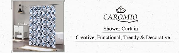 Amazon.com: CAROMIO Geometric Quatrefoil Patterned Modern Poly-Cotton Stall Fabric Shower ...