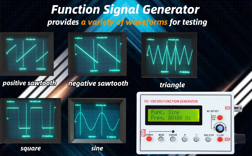 Fg 100 Dds Function Generator Sine Frequency 1hz 500khz Counter Signal Source Generator Meter