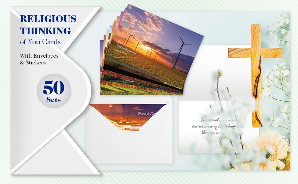 Amazon.com : Motiskyy 50 Pcs Religious Thinking of You Cards Bulk with Biblical Scripture Verses ...