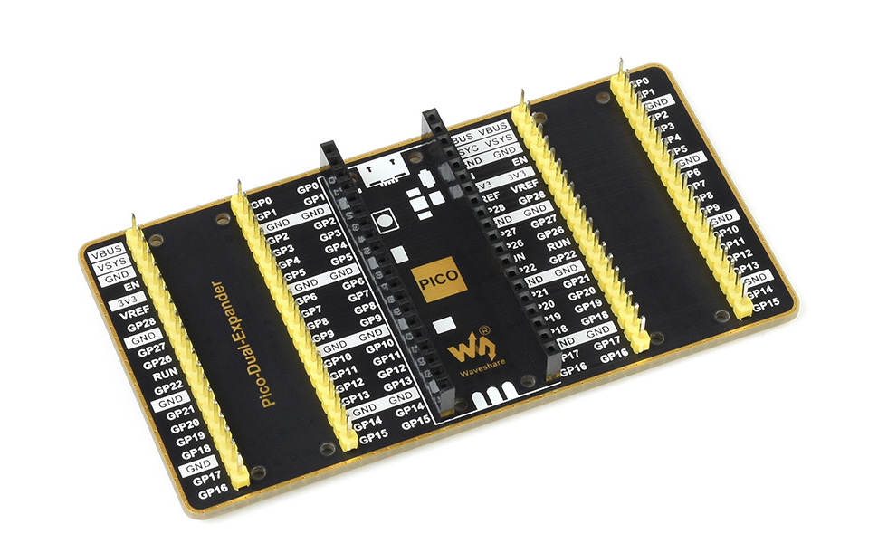 Amazon.com: Waveshare Dual GPIO Expander for Raspberry Pi Pico Two Sets of Male Headers for ...