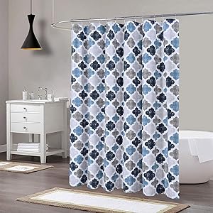 Amazon.com: CAROMIO Geometric Quatrefoil Patterned Modern Poly-Cotton Stall Fabric Shower ...