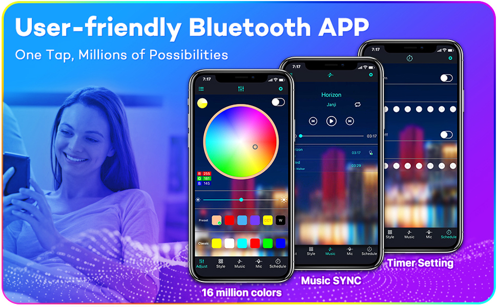 Amazon.com: Led Strip Lights, 65.6ft SMD 5050 RGB Led Lights for ...