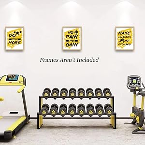 HPNIUB Gym Art Prints, Set of 4 (8”X10”,Inspirational Quotes Wall Decor ...