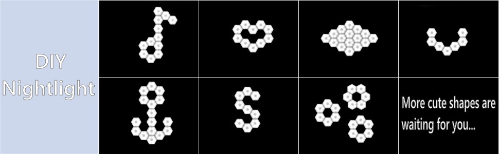 Lightess 9 Pack DIY Splicing Night Lights Modular Touch Sensitive Night ...