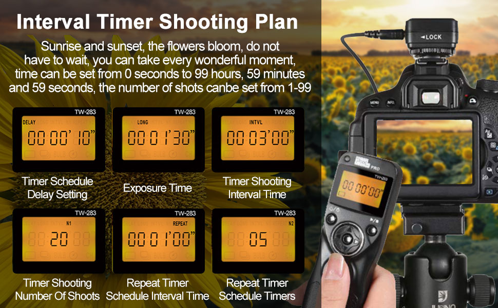 Amazon.com : Pixel TW-283 DC0 Wireless Camrea Shutter Release Remote Control Compatible for ...