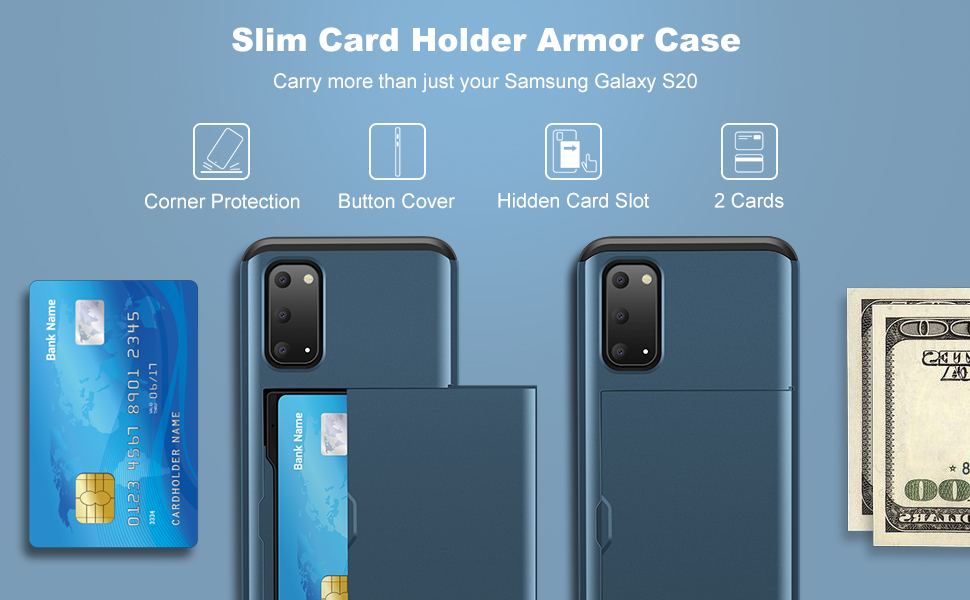 Amazon.com: Jiunai Galaxy S20 Case, [NOT for S20 FE] Wallet Case Credit Card Holder IDs License ...