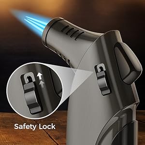Kollea Mini Torch Lighter, Triple Jet Flame Butane Lighter with Punch and Safety Lock ...