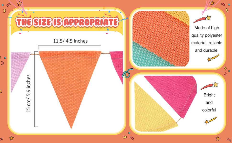 Amazon.com: Hestya 24 Pieces 15.7 Feet Colorful Pennant Flags Banner ...