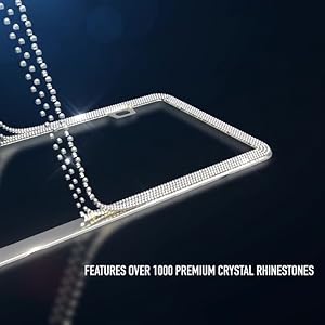 Amazon.com: Deselen Blue Bling License Plate Frame for Women, Luxury Sparkly Crystal Diamond ...