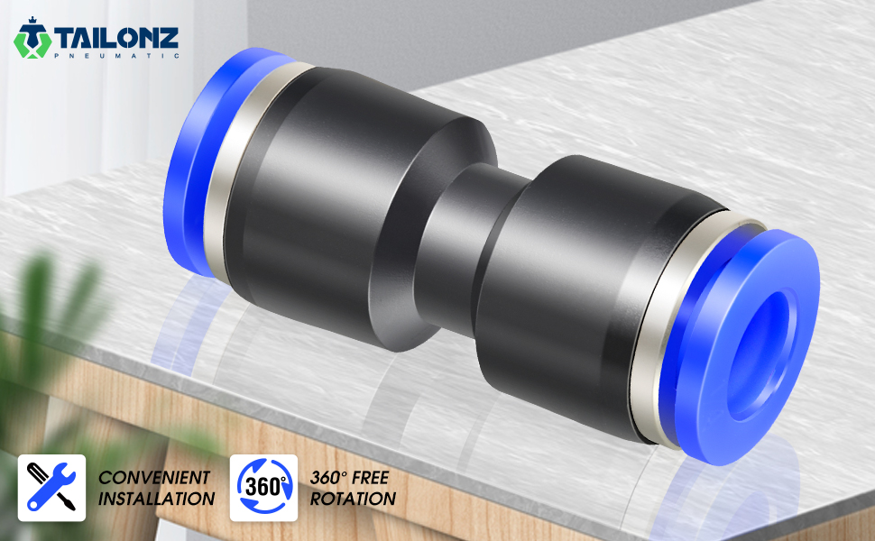 Amazon.com: TAILONZ PNEUMATIC Blue Straight 2 Ways - 6MM Tube OD Push to Connect Tube Quick ...