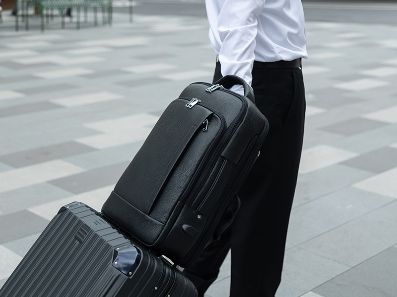 TIDING Men's Genuine Leather Expandable Backpack 15.6 Inch Laptop Bag Business Office Shoulder ...