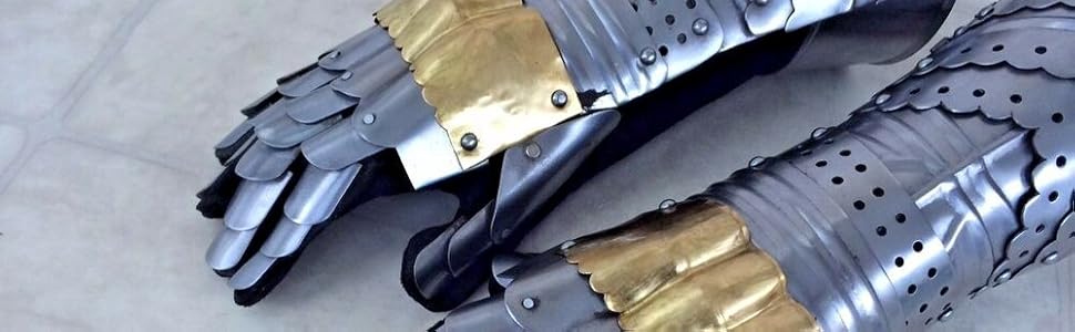 Amazon.com: AnNafi® Fantasy Gauntlets SCA Armor Gauntlets Gloves Iron ...