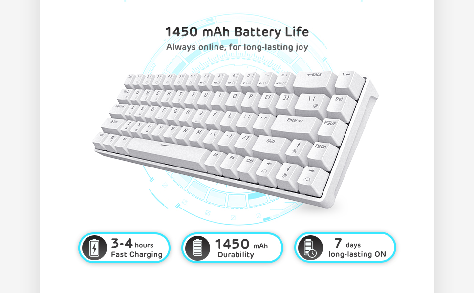 Amazon.com: RK ROYAL KLUDGE RK68 Wireless Hot Swappable 65% Mechanical ...