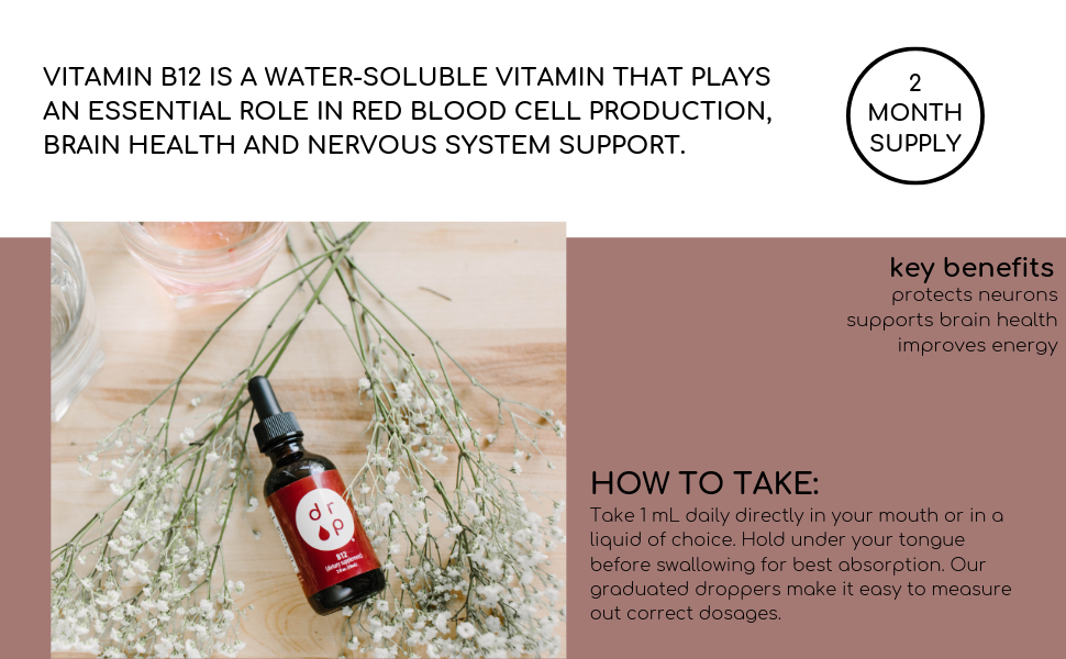 Amazon.com: Vitamin B12 2500 mcg 2 oz Liquid Drops for Energy ...