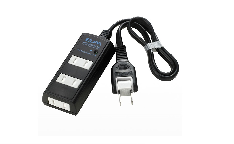 Amazon.co.jp: エルパ (ELPA) コード付タップ 雷ガード コンセント 延長コード 耐雷 3個口 1m 黒 スイングプラグ WBT-3010SBN(BK) : パソコン・周辺機器