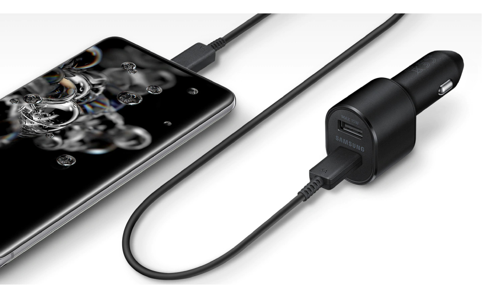 SAMSUNG Super Fast Dual Car Charger (45W+15W) Two Ports EP-L5300XBEGWW ...