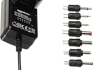 Amazon Basics Bloc d’Alimentation Universel CC avec 7 Embouts Amovibles ...