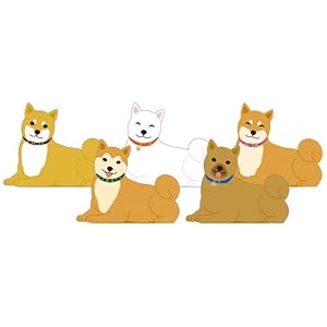 Amazon | Greeting Life アニマルダイカットメモ 柴犬 伏せ ETN-148 | グリーティングカード | 文房具・オフィス用品