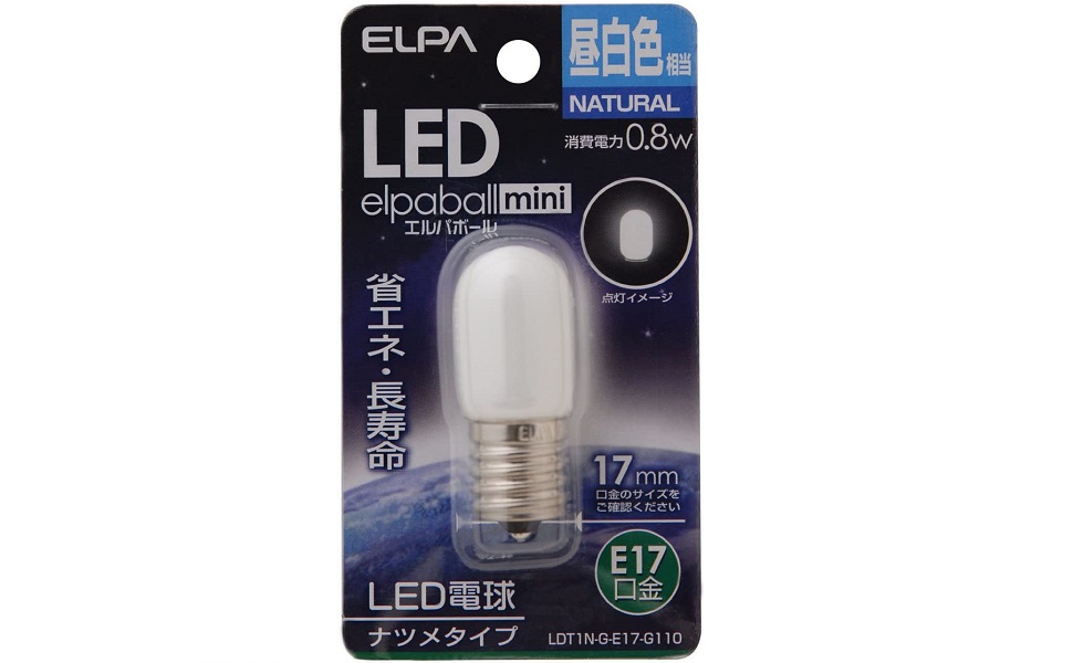 Amazon | エルパ (ELPA) LEDナツメ形 LED電球 照明 E17 100V 0.8W 昼白色 屋内用 LDT1N-G-E17-G110 | エルパ(ELPA) | LED電球