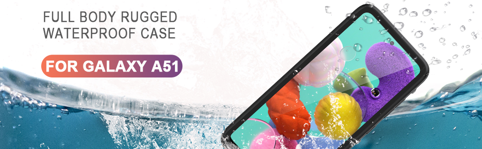 Lanhiem for Galaxy A51 Case, IP68 Certified Waterproof Shockproof Dustproof Full Body Sealed ...
