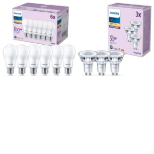 Philips pack de 6 ampoules LED E27, 60W, blanc chaud : Amazon.fr: Luminaires et Éclairage
