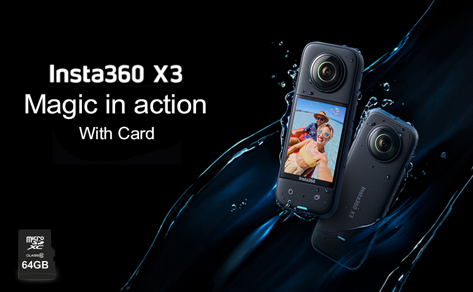 Insta360 X3-360 Degree Waterproof Action Camera with 1/2" Sensor, 5.7K 360, 72MP 360 Photos ...