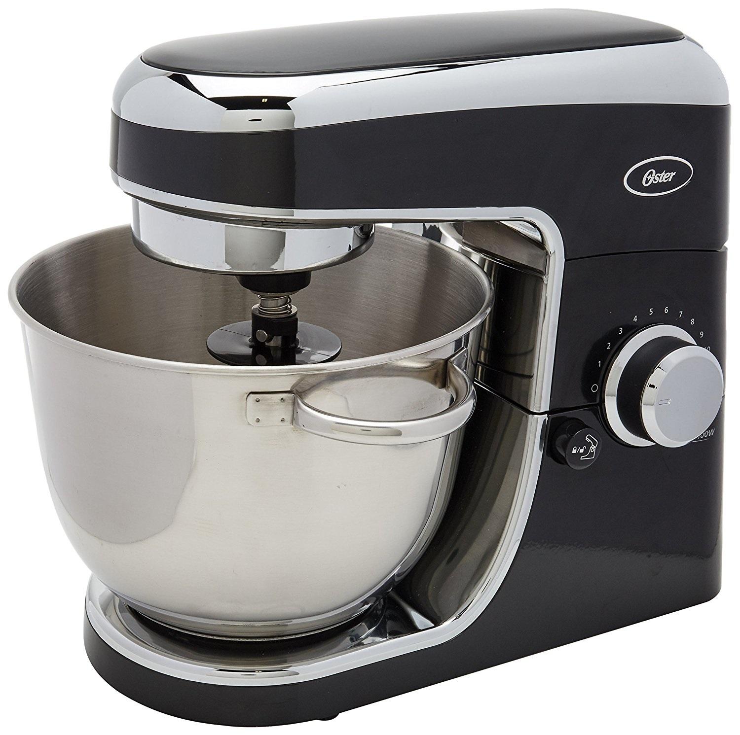 Batidora planetaria Oster negra con tazón de acero inoxidable y accesorios: Amazon.com.mx: Hogar ...