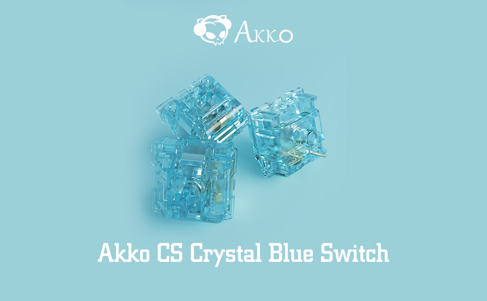 Akko CS Crystal Blue Linear Switches, 3 Pin 40gf Keyboard Switch Compatible for MX Backlit ...