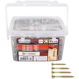 Connex Universalschrauben-Sortiment 625-teilig - Diverse Größen - Senkkopf - TX-Antrieb - Voll ...