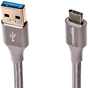 AmazonBasics Double Braided Nylon USB Type-C to Type-A 3.1 Gen 1 ...