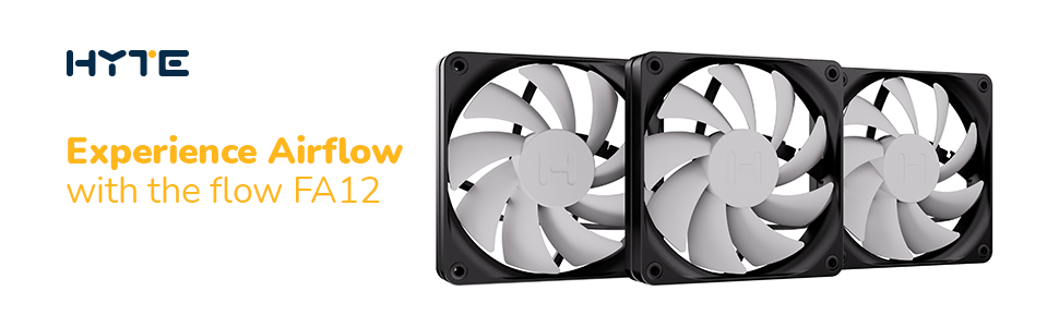 HYTE Y60 Case, White + Flow FA12 Triple Fan Pack Bundle